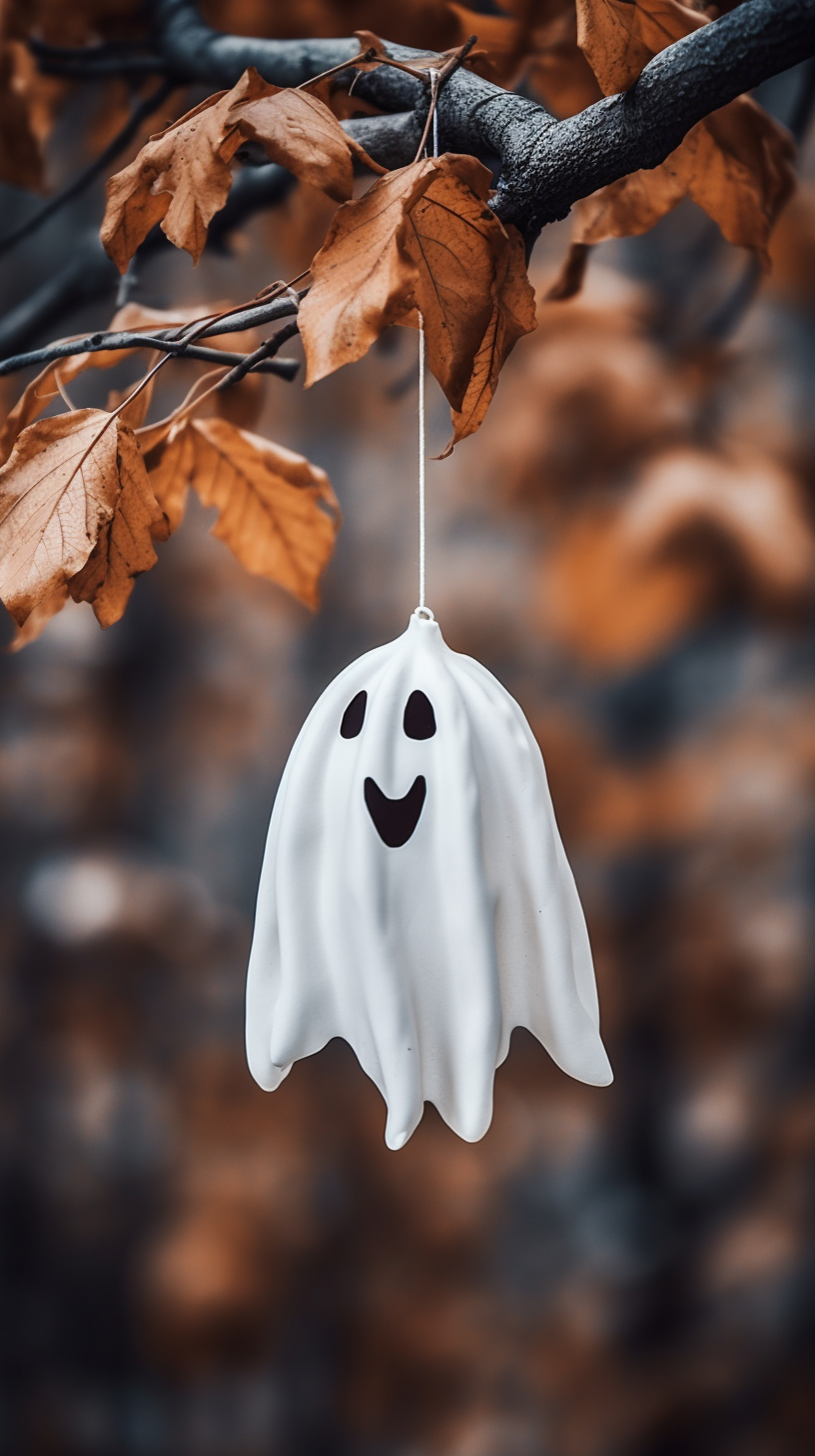 Festive Fall Ghost - Halloween Phone Wallpaper by patrika