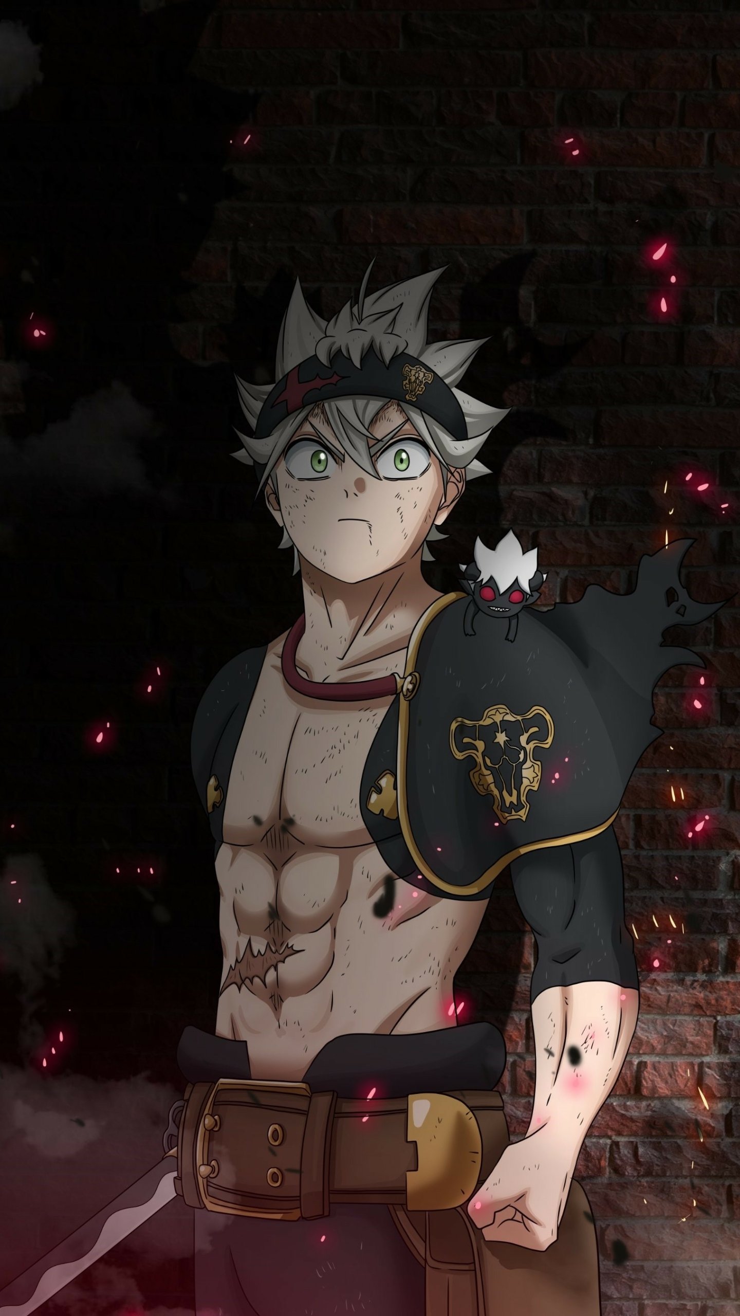 Black Clover Asta: Fierce Anime Phone Wallpaper