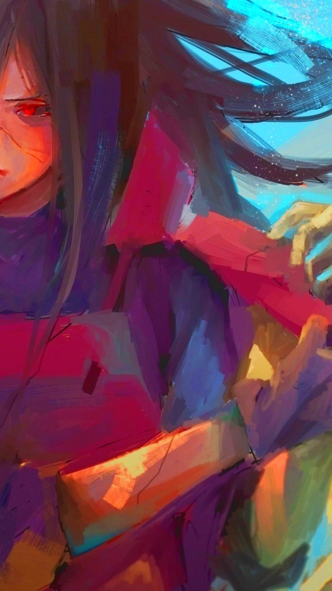 Madara Uchiha's Fierce Aura – Ultimate Naruto Phone Wallpaper