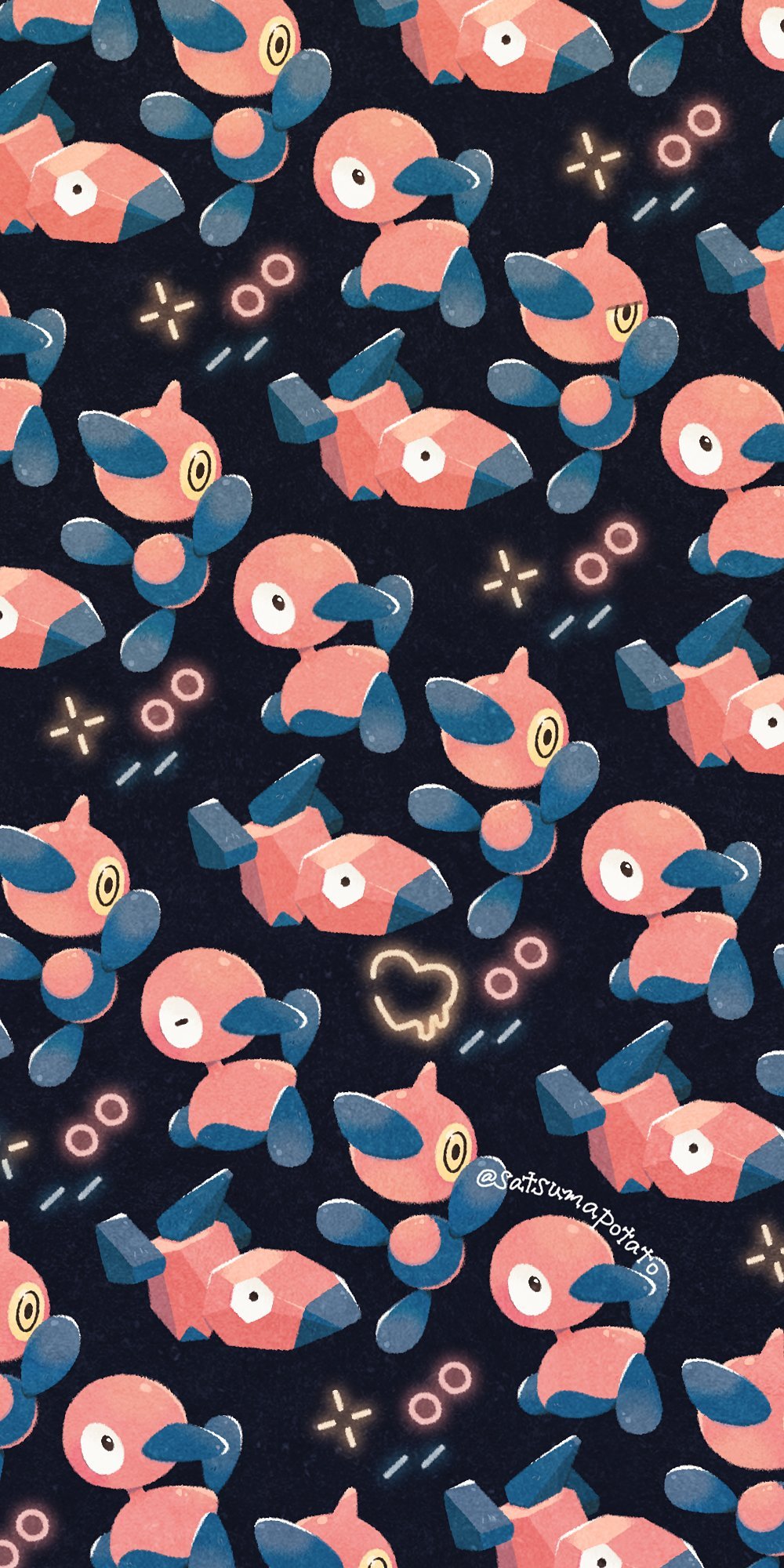 Porygon Delight | Anime Pokémon Phone Wallpaper