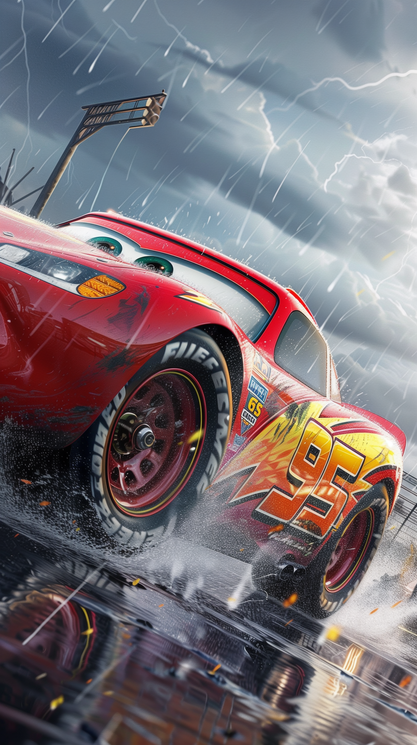 Lightning McQueen Storm Race Wallpaper by patrika