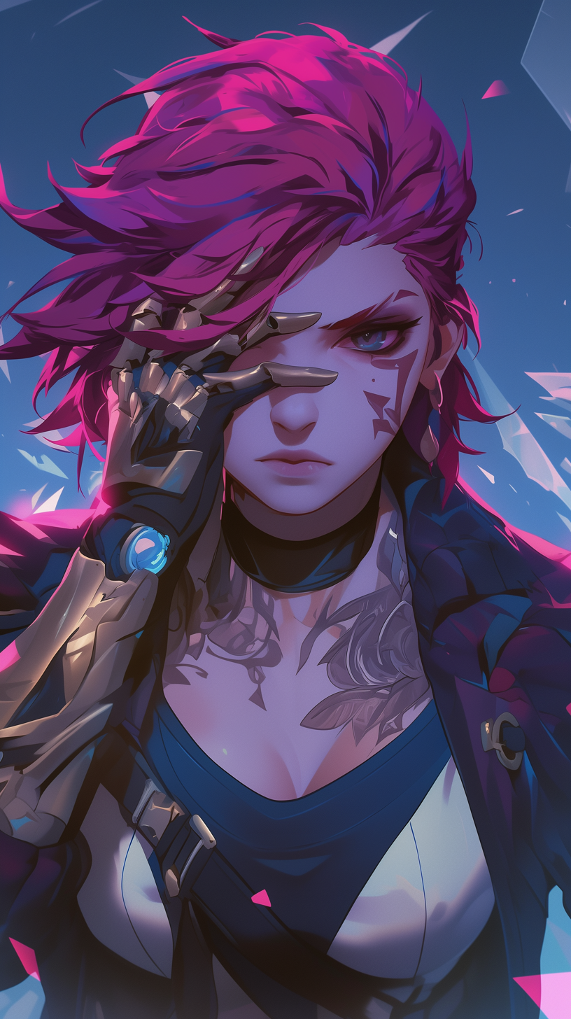 VI from Arcane: Stunning Phone Wallpaper for League of Legends Fans by ...