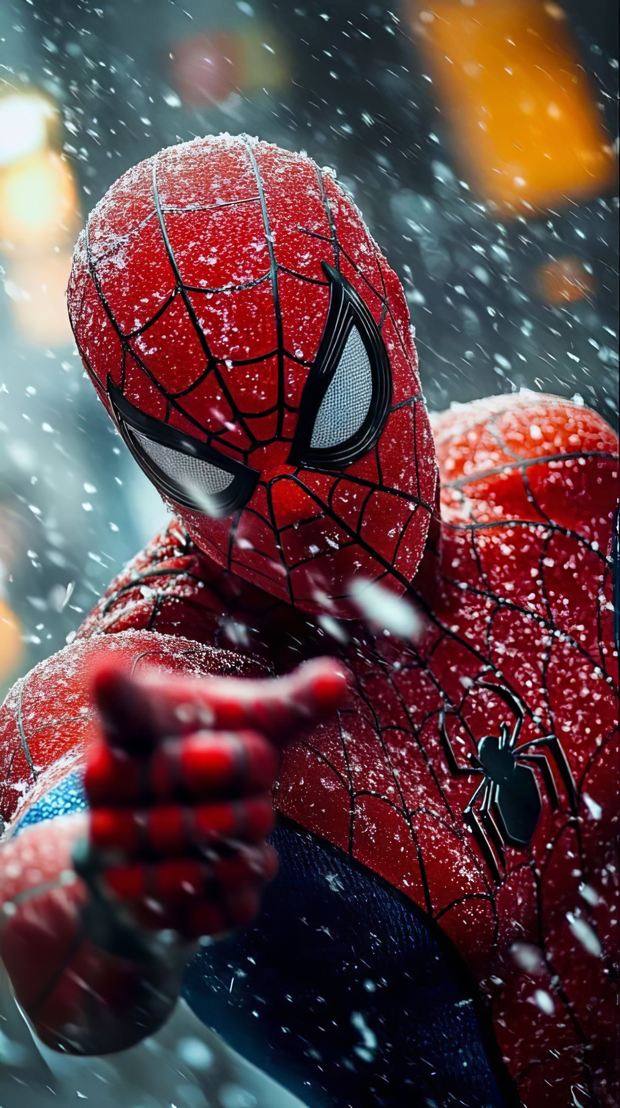 Spider-Man: Snowstorm Hero - Epic Phone Wallpaper