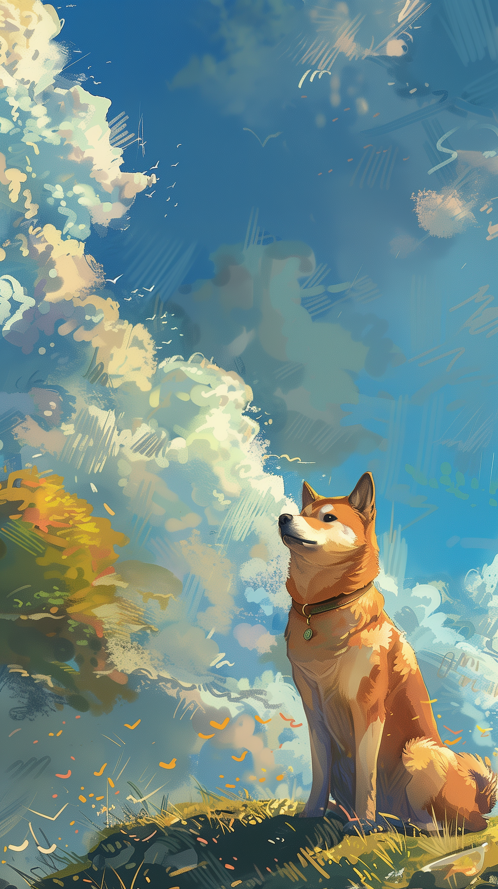 Majestic Doge Sky Adventure - Phone Wallpaper by patrika
