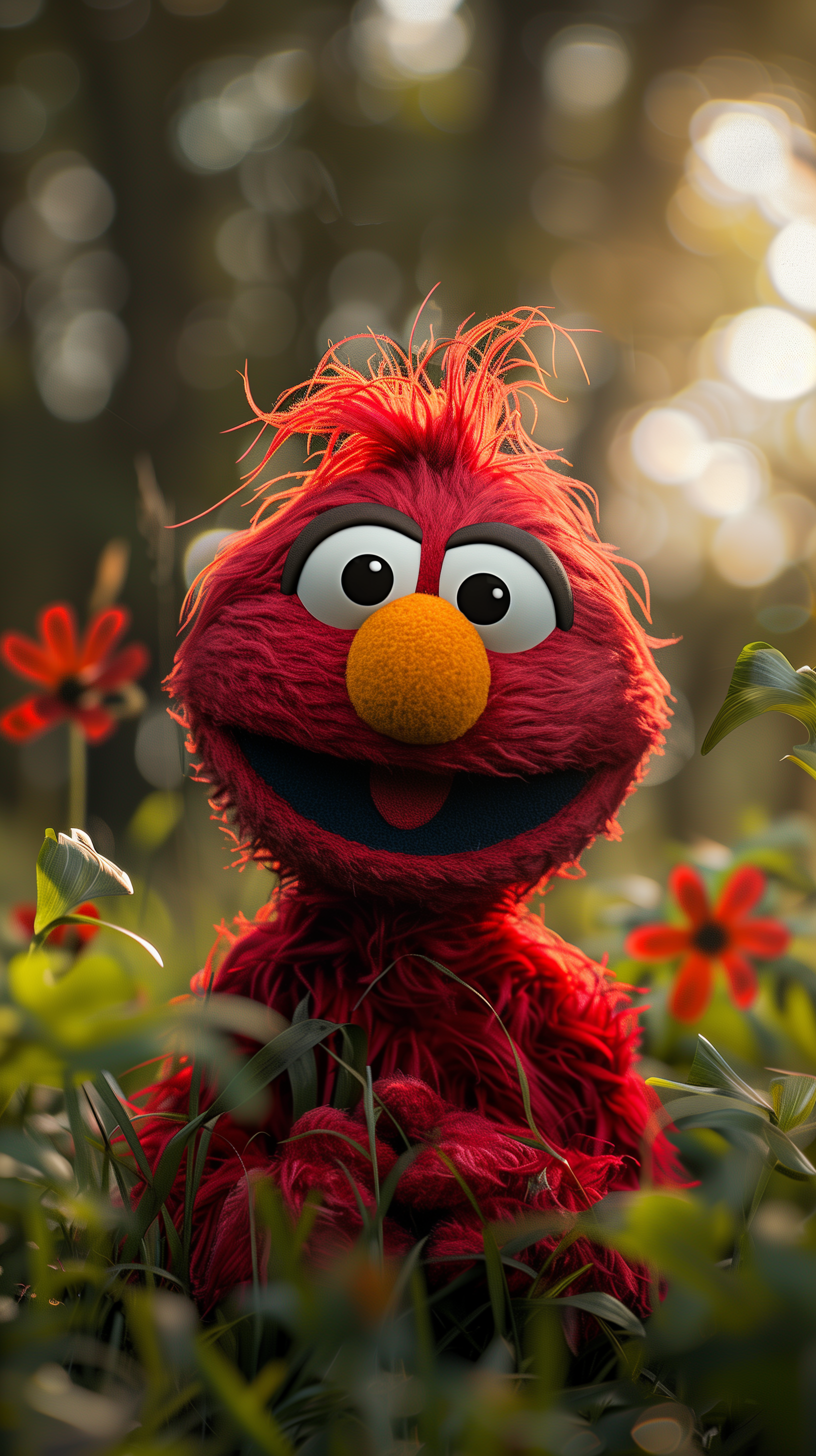 Elmo in Nature Phone Wallpaper by CelestialCanvas
