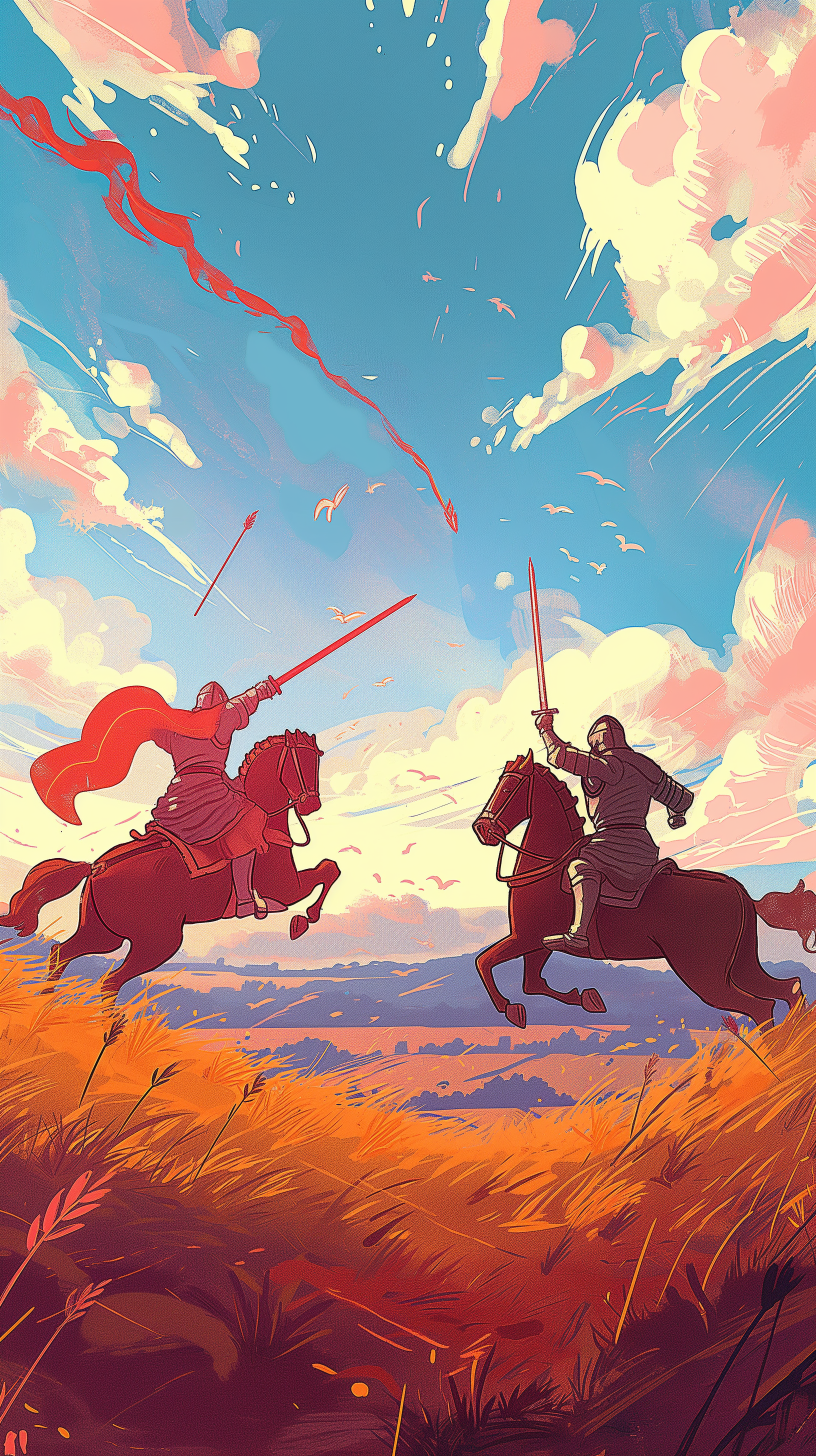 Knightly Joust Duel Wallpaper by RyMishRy