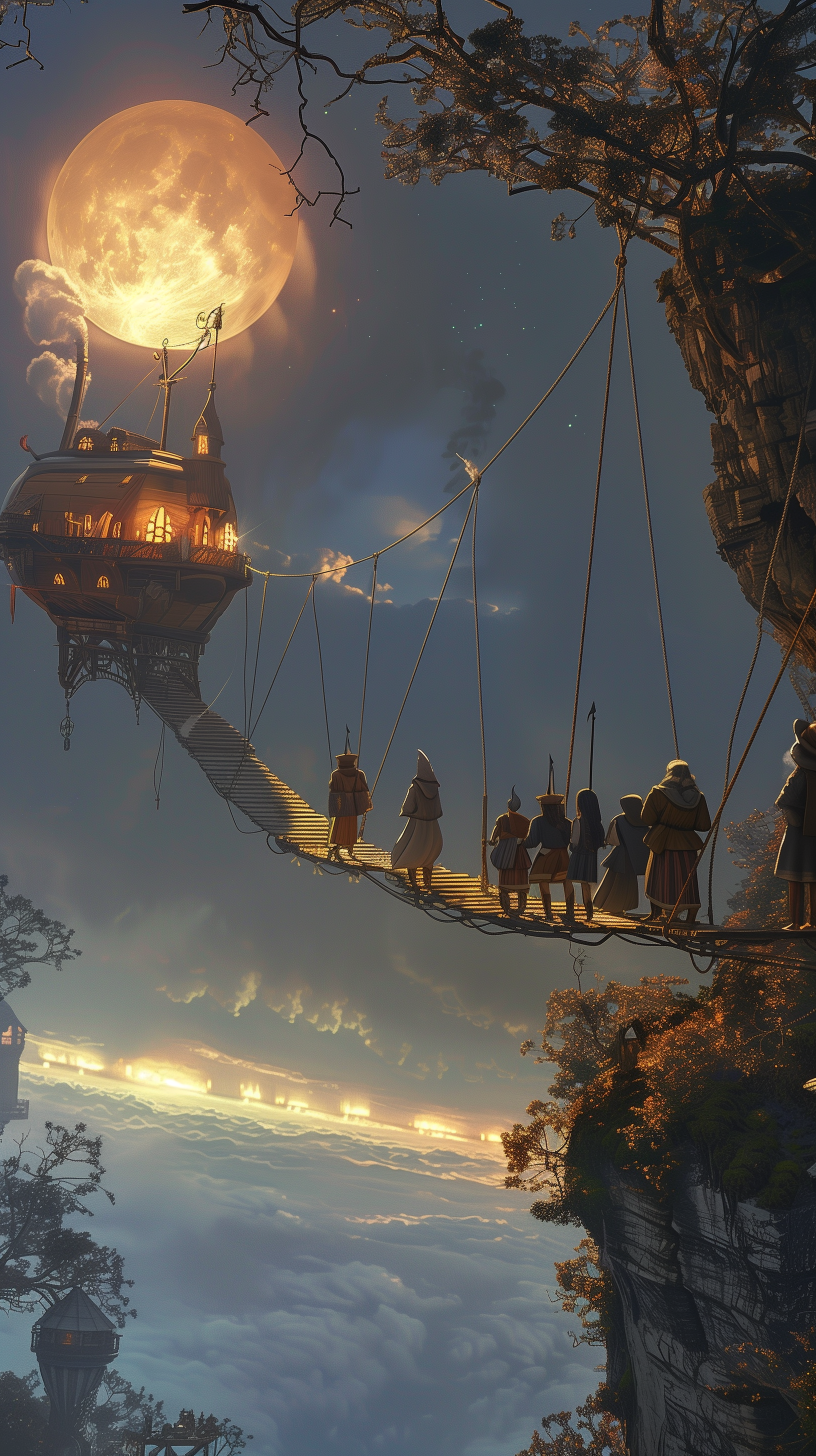 Rope Bridge Phone Wallpapers