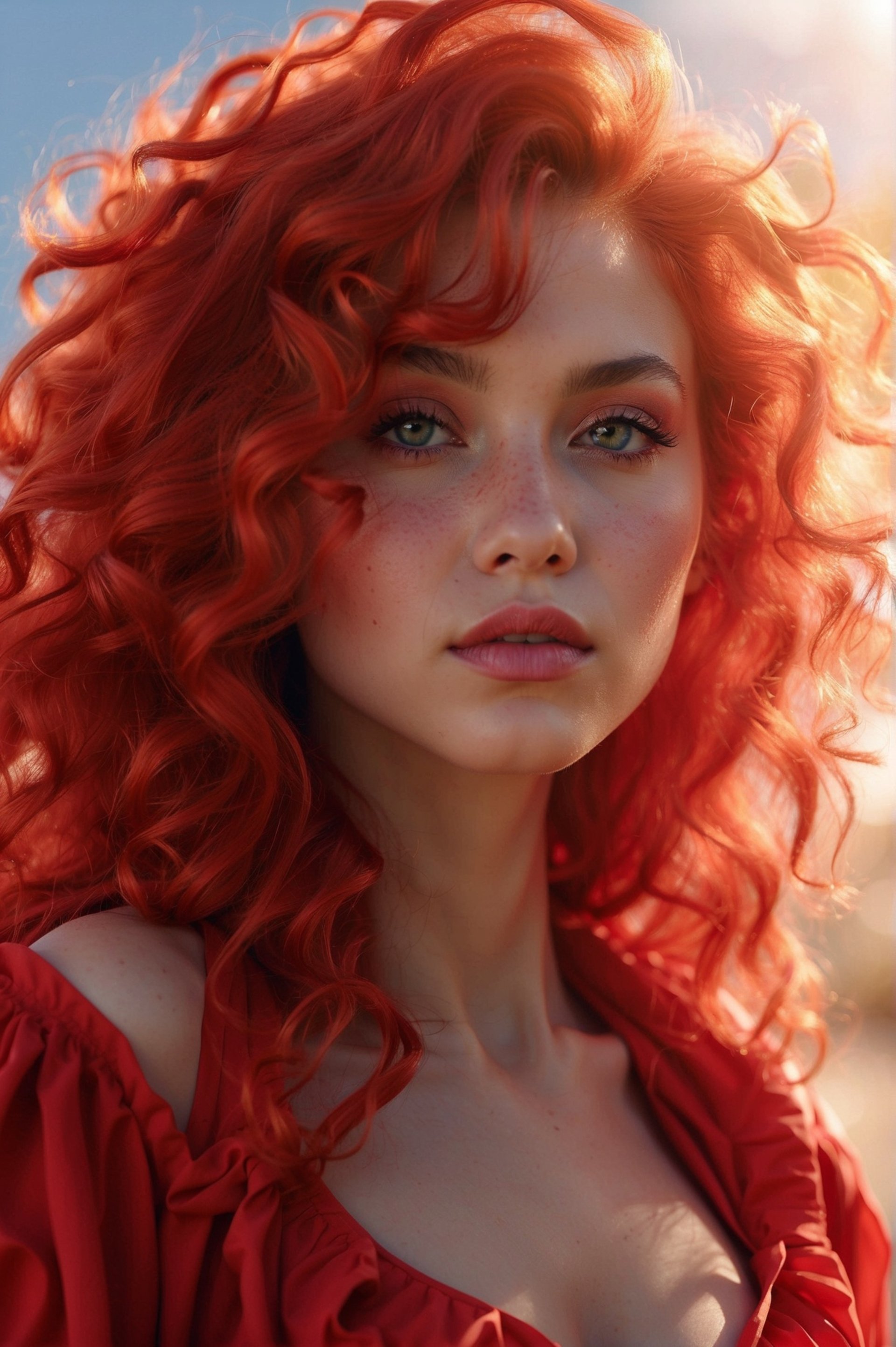 Red Hair Girl Phone Wallpaper by INFER