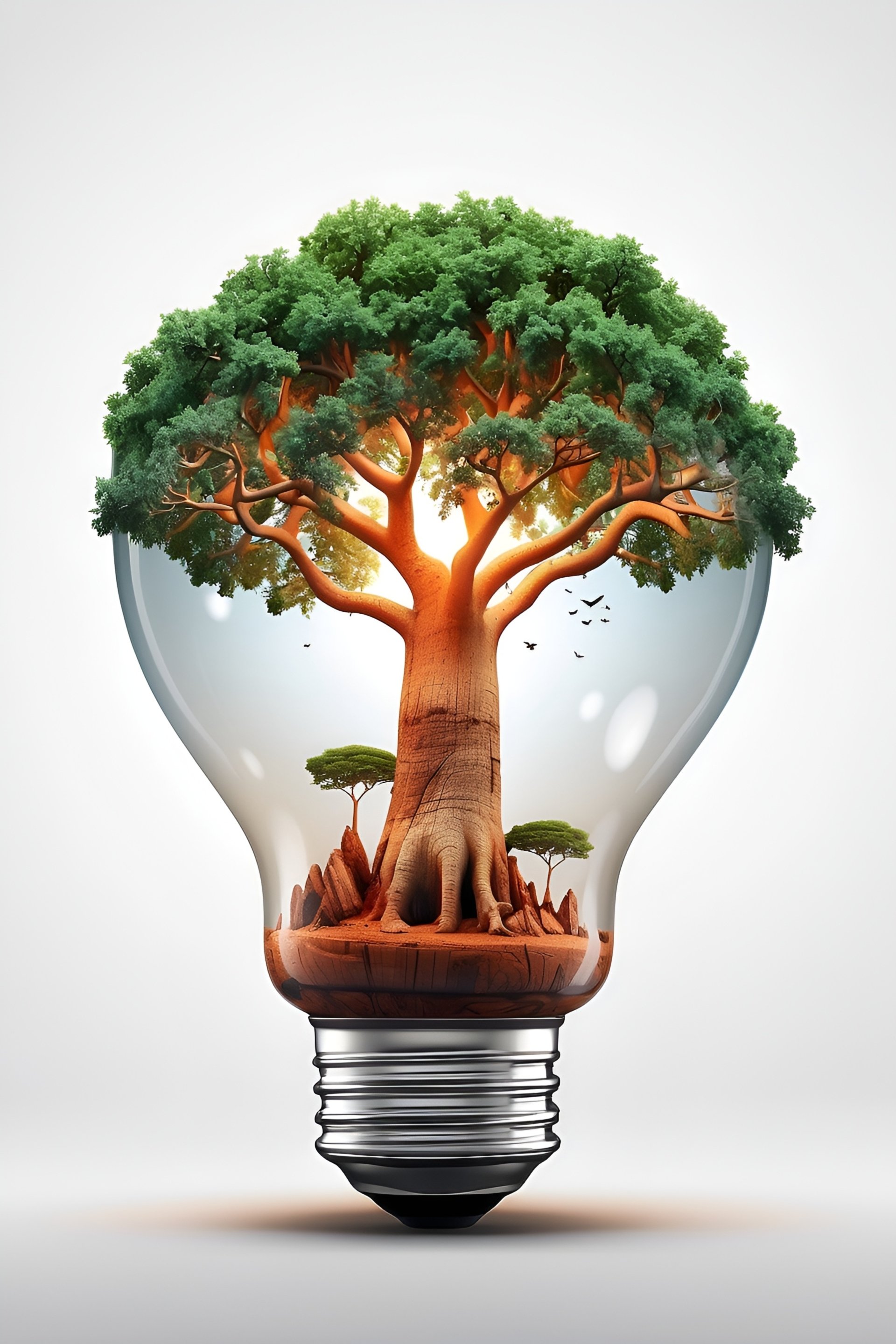 tree inside light bulp phone wallpaper by INFER