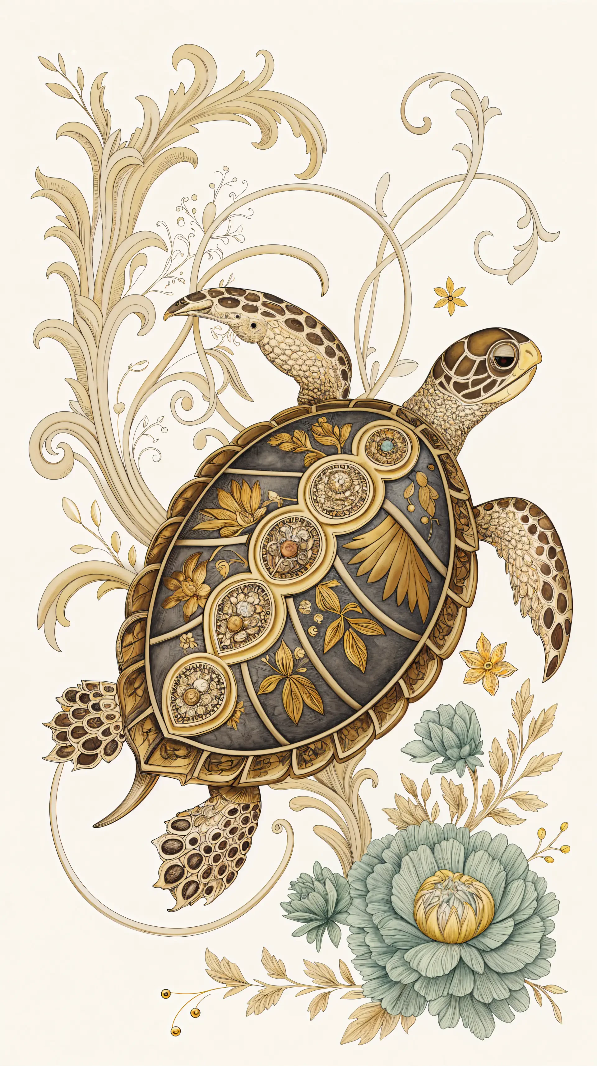 Elegant Turtle Wallpaper for Your Phone by QuantumCurator