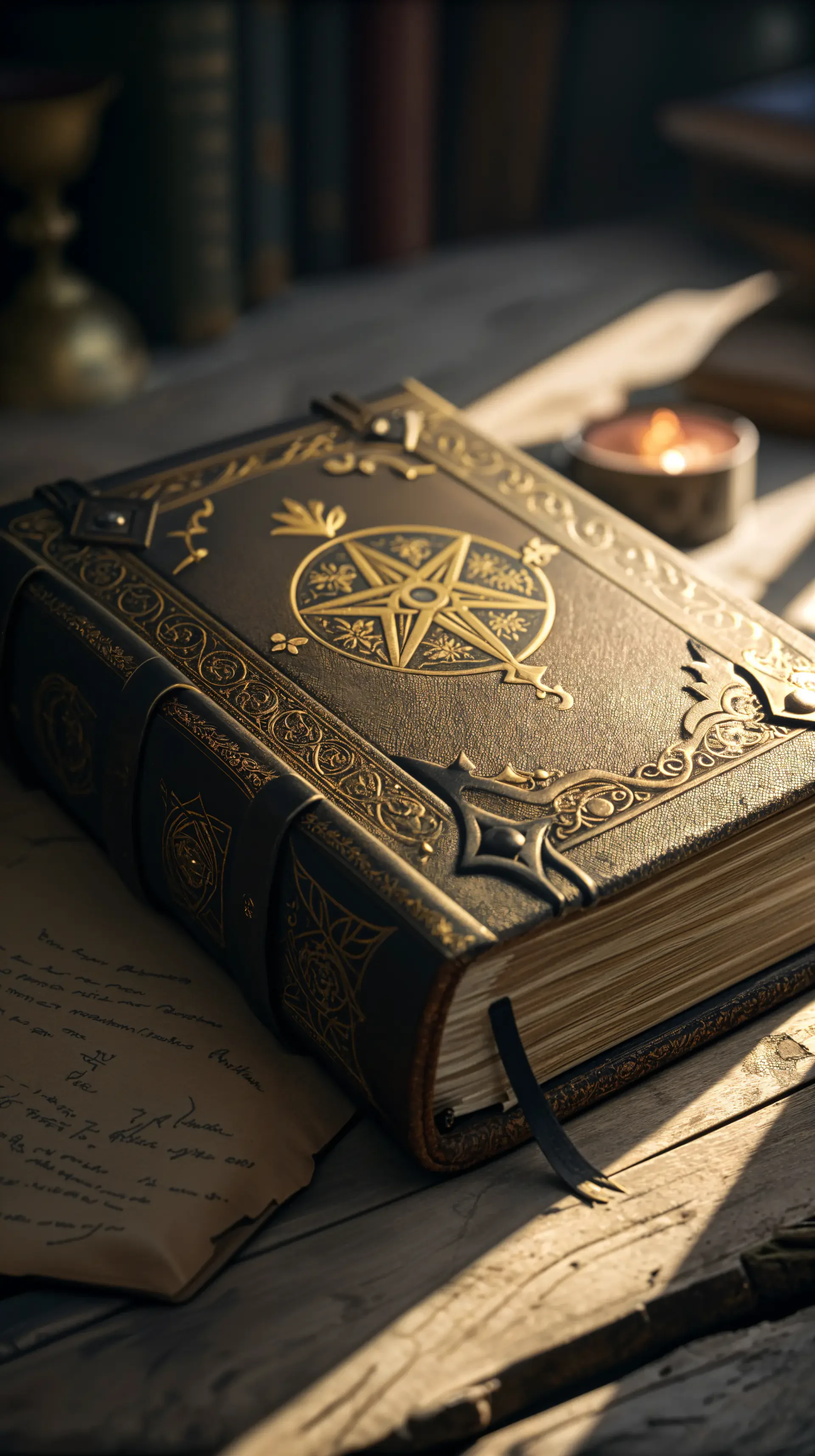 Enchanting Spellbook Wallpaper for Your Phone by QuantumCurator