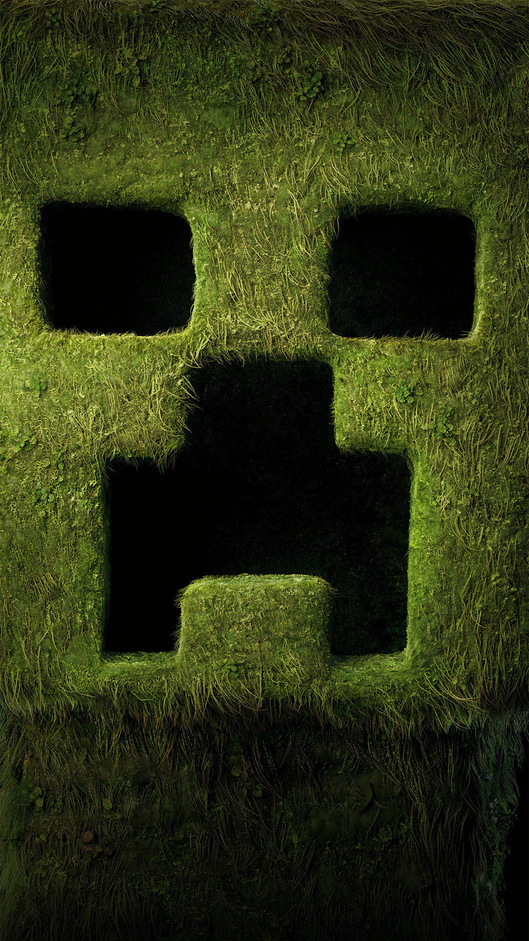 Minecraft Movie Creeper Face Phone Wallpaper