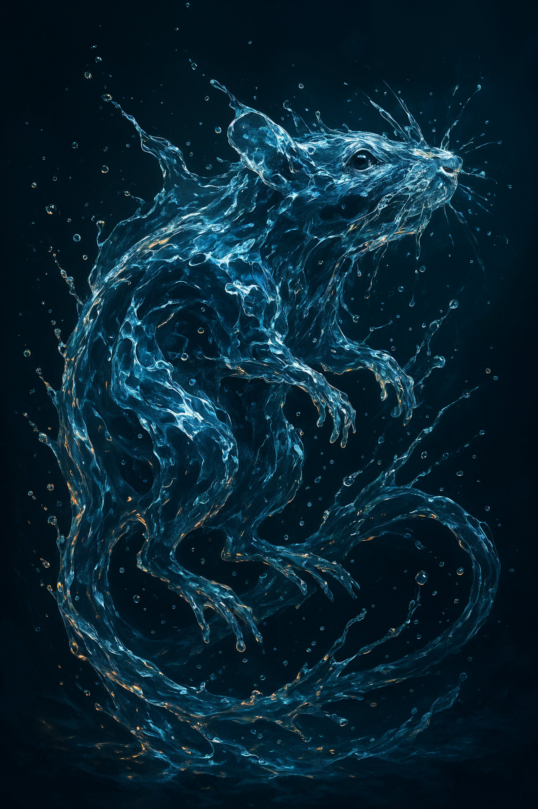 Aqua Rat: Liquid Phone Wallpaper by QuantumCurator