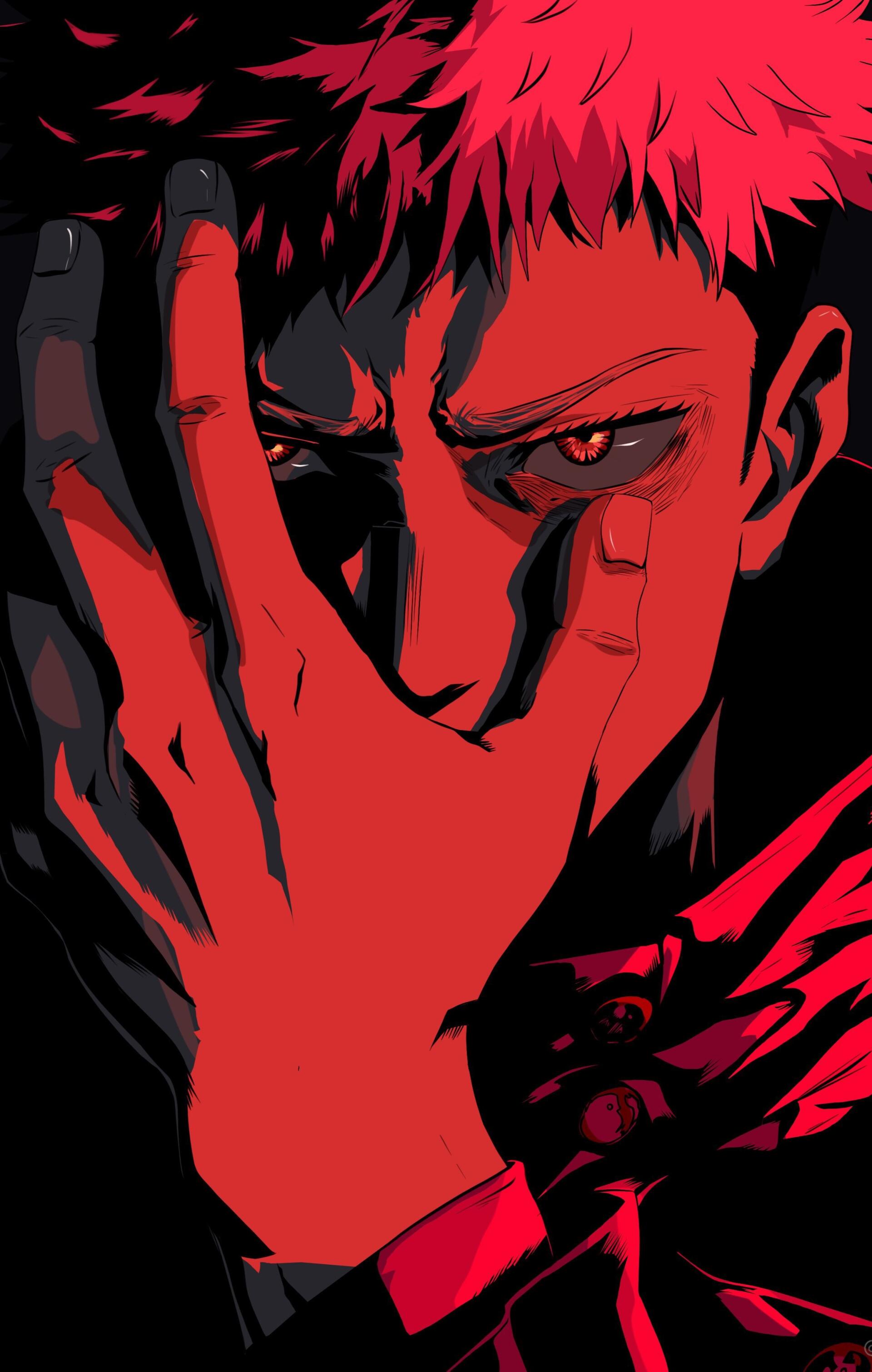 Crimson Curse — Yuji Itadori (Jujutsu Kaisen) Phone Wallpaper