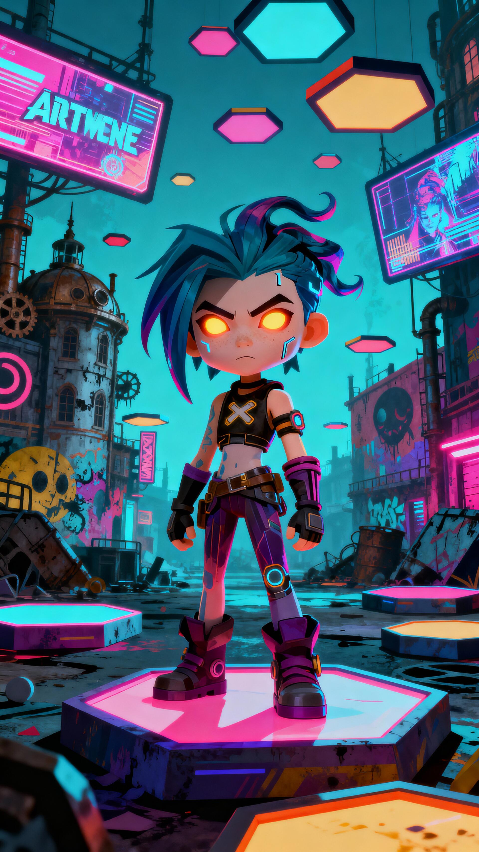 Arcane Neon Punk by QuantumCurator - Mobile Abyss