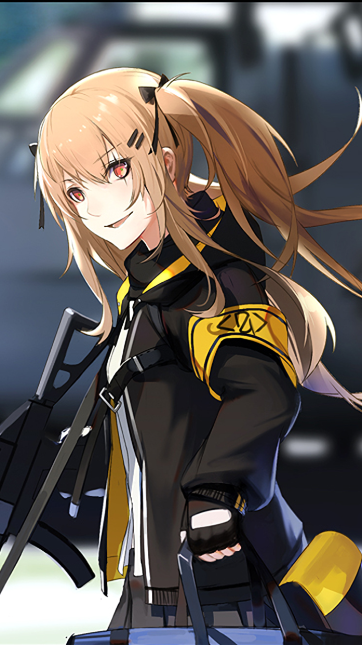 Download UMP9 (Girls Frontline) Video Game Girls Frontline Phone Wallpaper