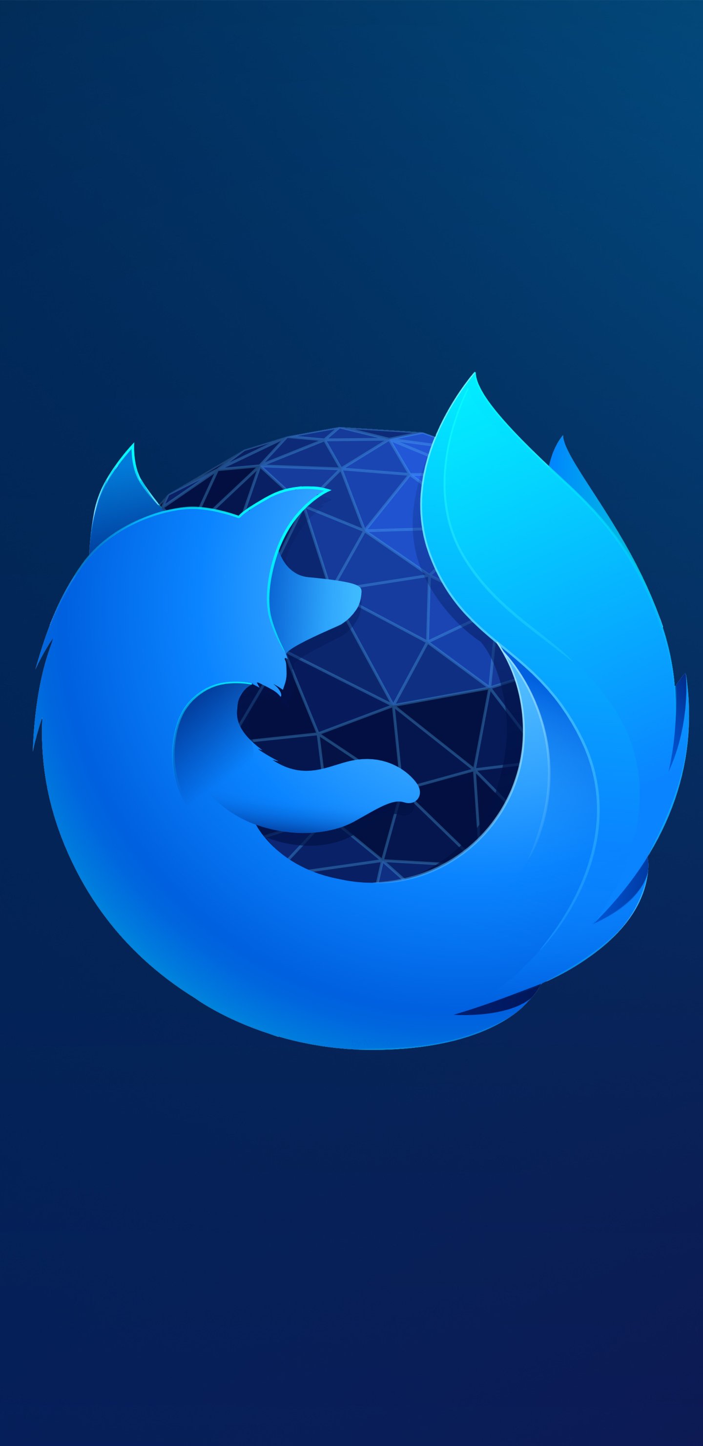Download Blue Logo Technology FireFox Phone Wallpaper