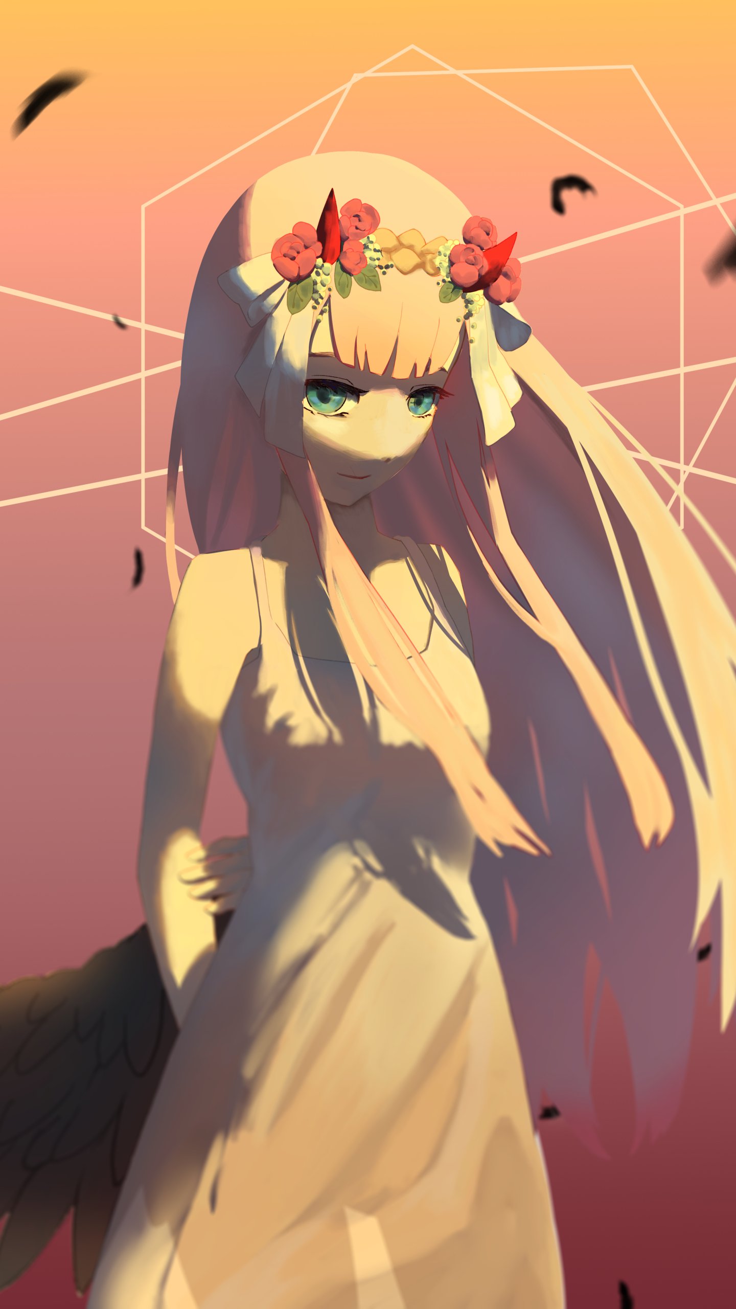 Zero Two Sunset - FranXX iPhone Wallpaper | Darling Zero Two Portrait ...