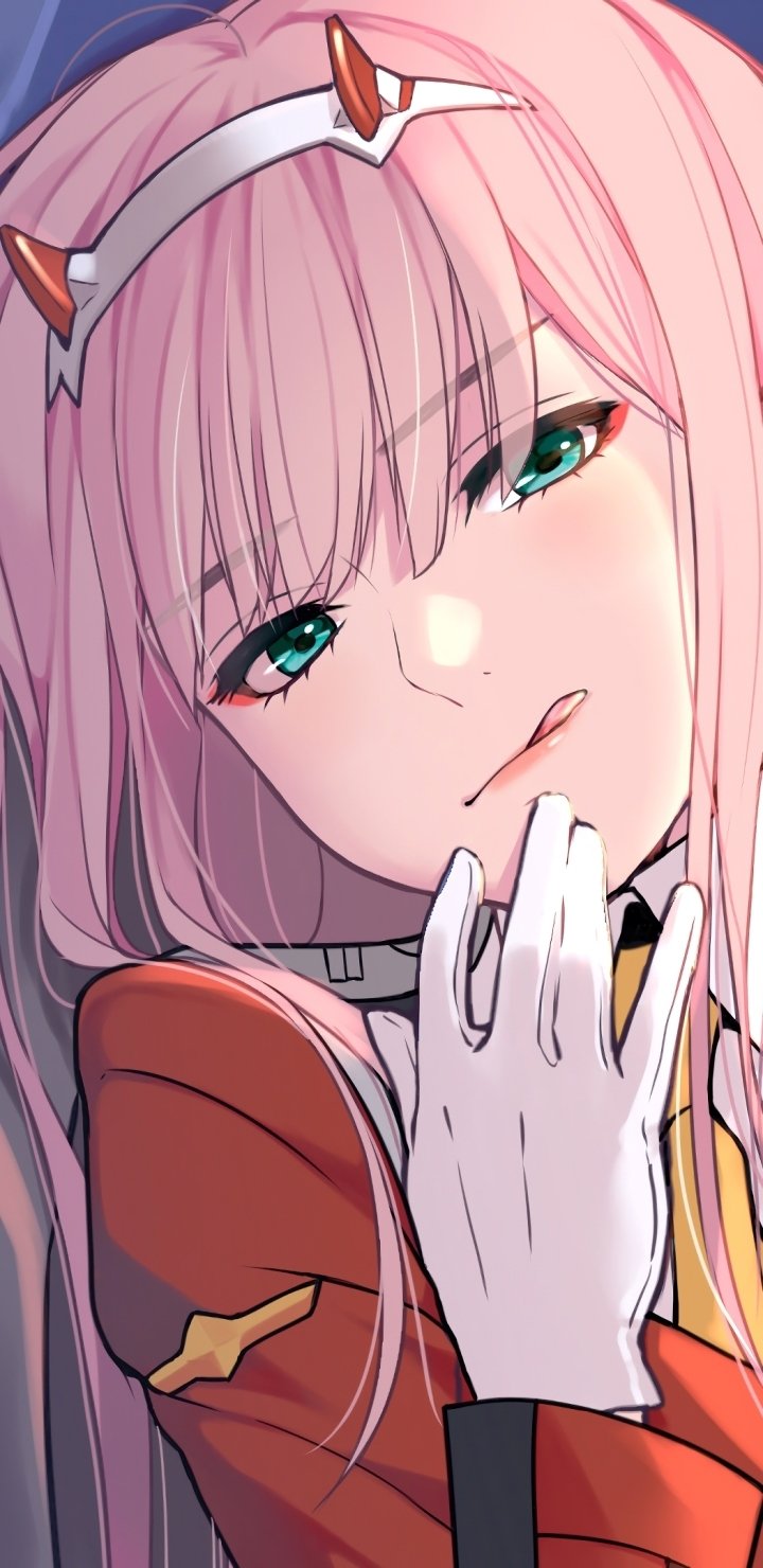 Zero Two Close-Up: Darling in the FranXX Anime Wallpaper