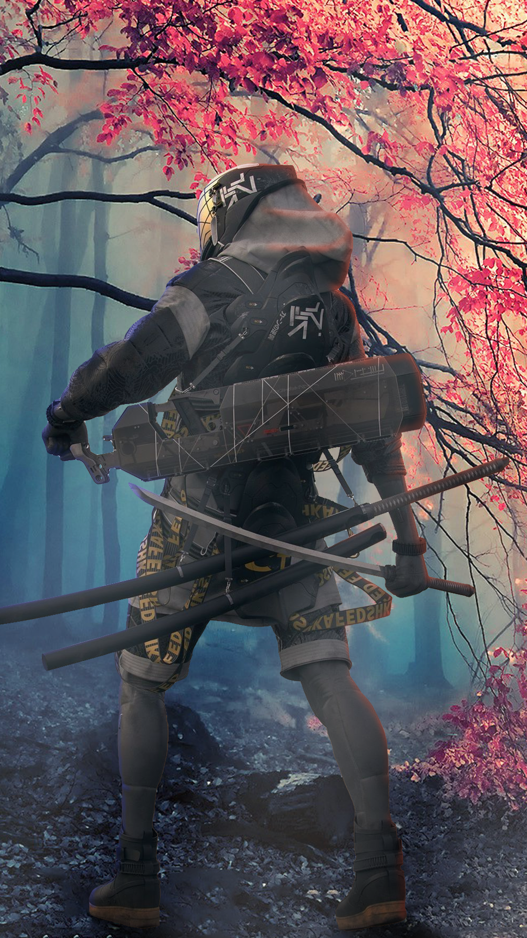 Ninja standing alone near tree by adxsh