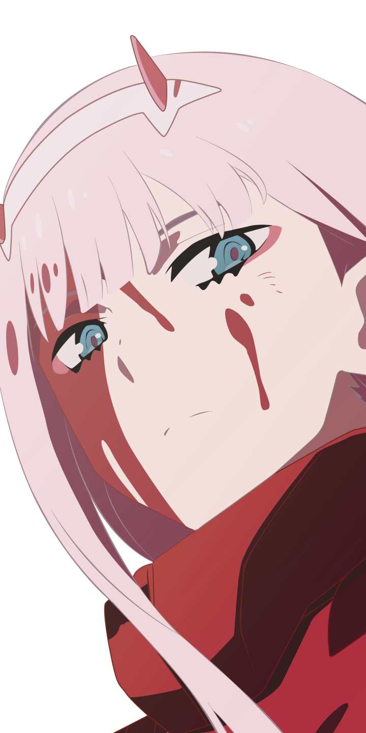 Zero Two Vibrant Portrait – Darling in the FranXX Anime Wallpaper
