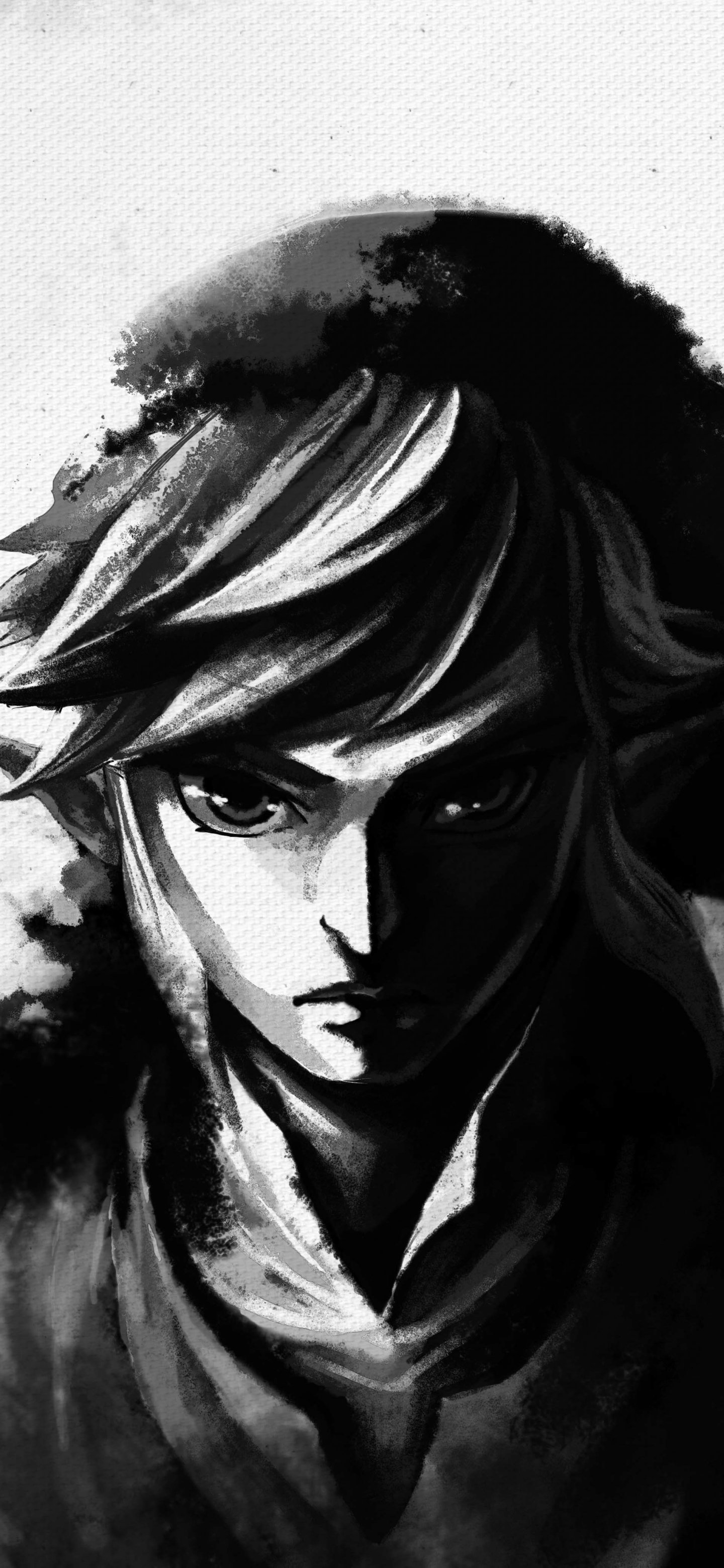 Monochrome Legend: Link's Shadowed Quest Phone Wallpaper