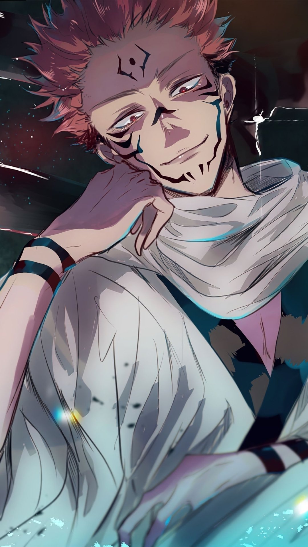 Pink-Haired Sukuna — Jujutsu Kaisen Anime Phone Wallpaper