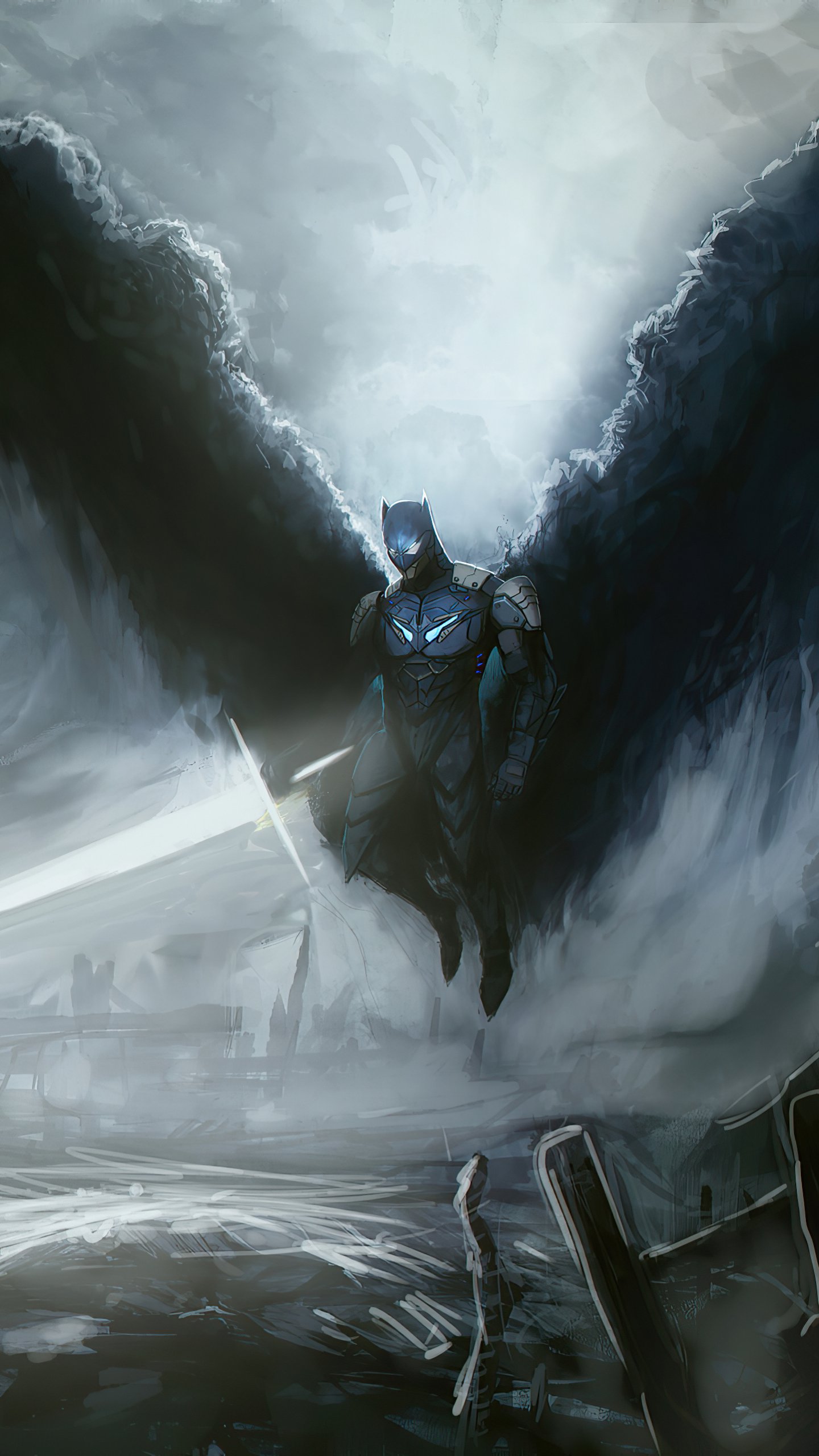 Download Wings Sword DC Comics Comic Batman Phone Wallpaper