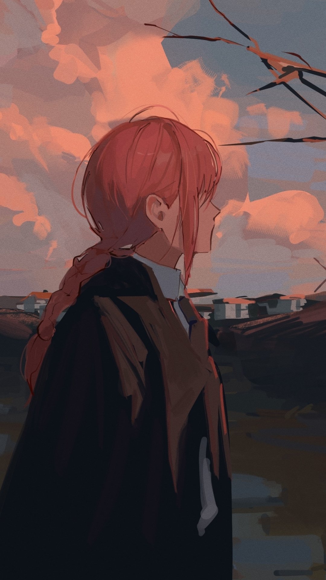 Makima Sunset – Chainsaw Man Anime Wallpaper for Your Phone