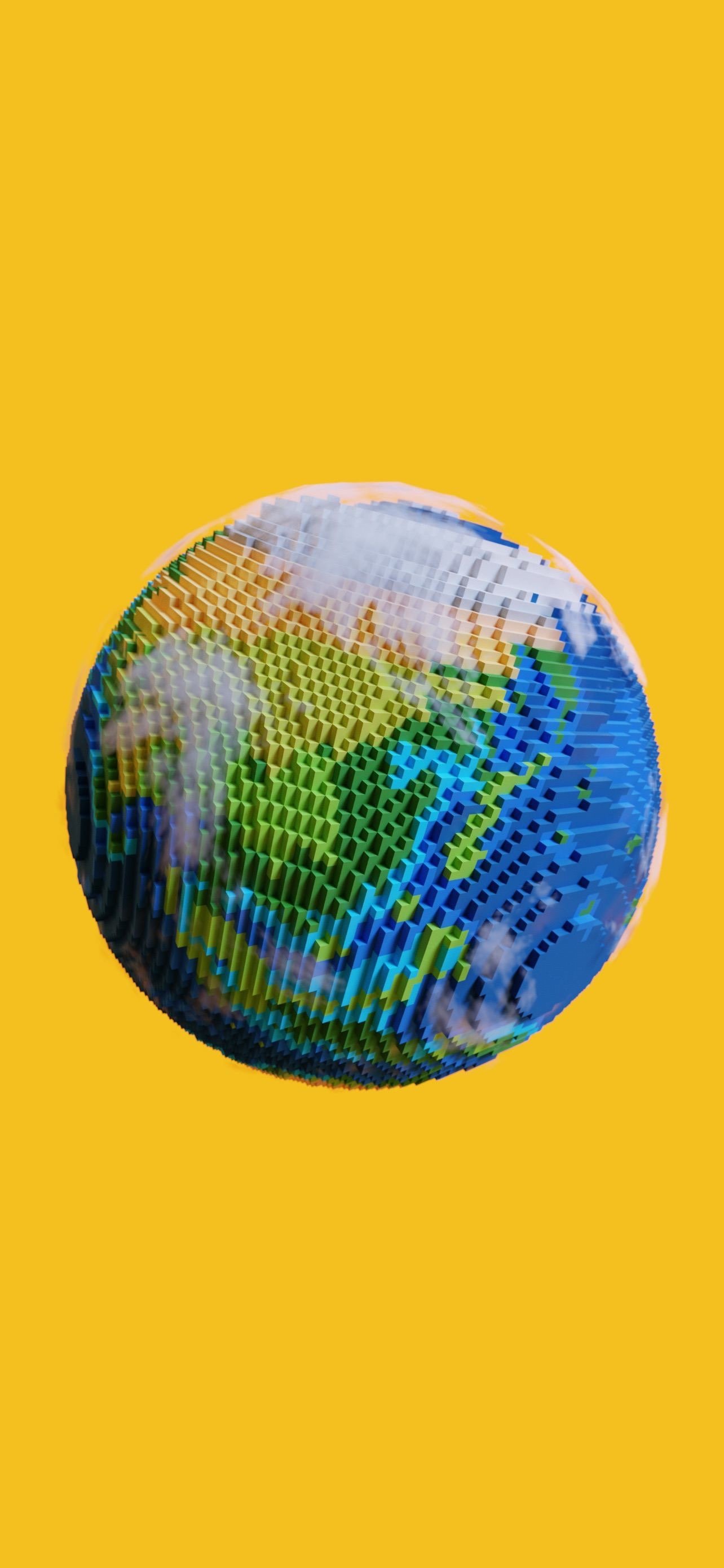 Download Pixel Art Globe Earth Abstract Artistic Phone Wallpaper