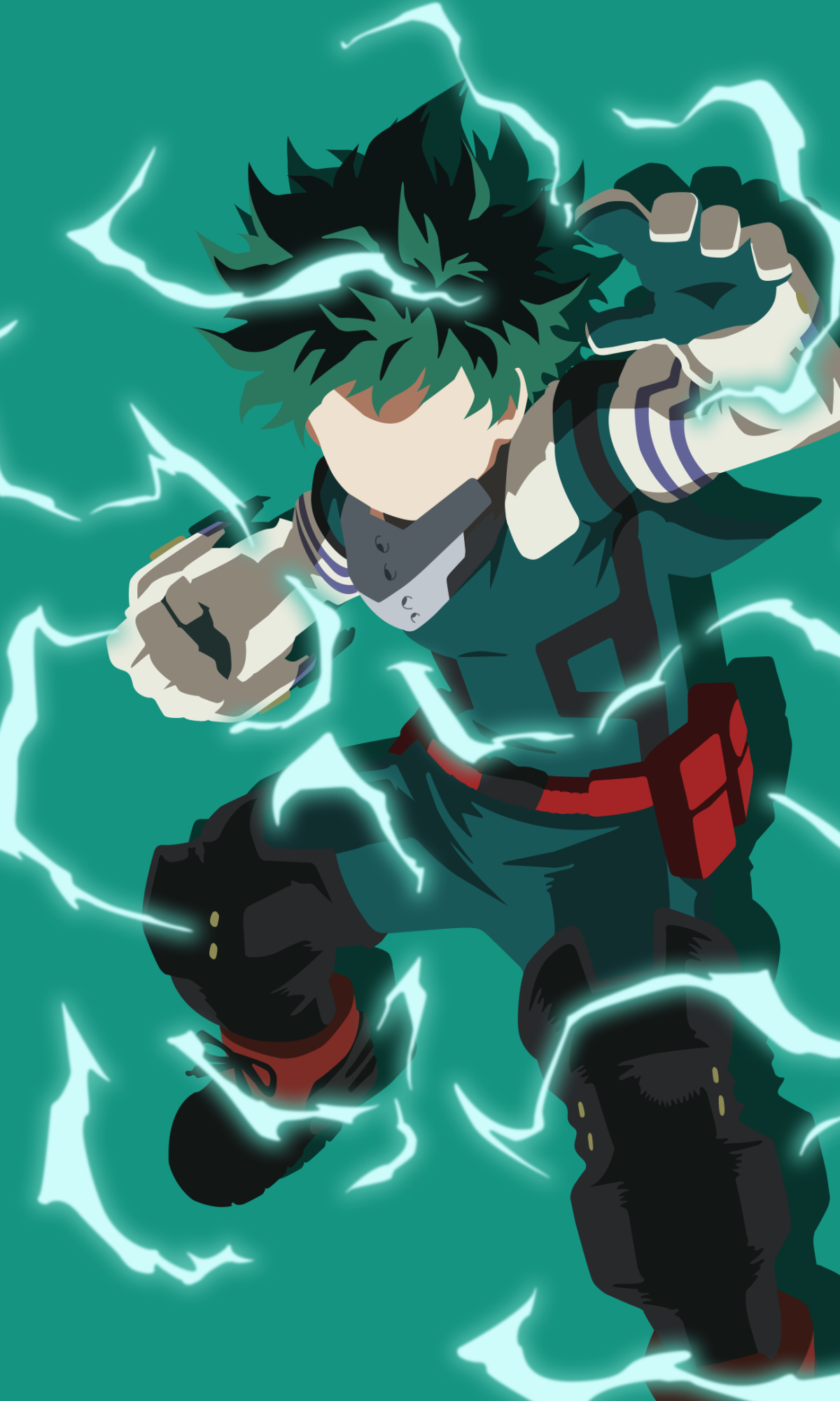 Deku Lightning — Mobile Wallpaper Izuku Midoriya: Hero Phone Art Quirk ...