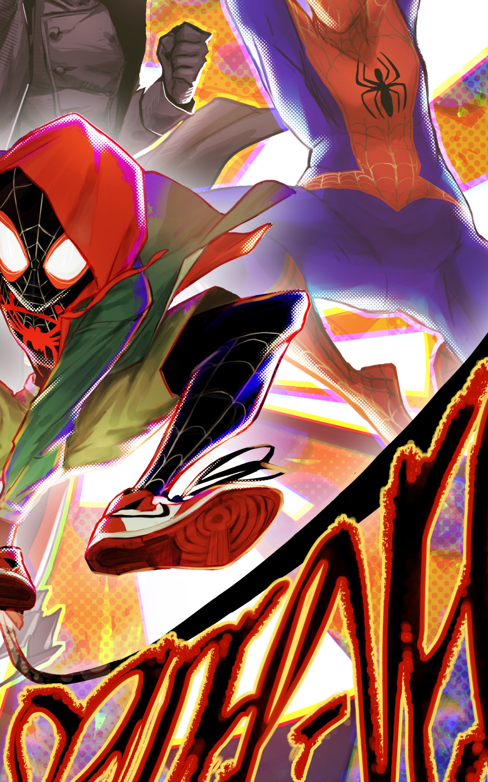 Spider-Verse Vibes: Dynamic Spider-Man Phone Wallpaper