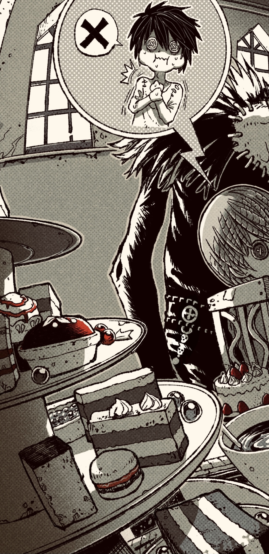 Death Note Anime Vibes: Dark Dessert Duel Phone Wallpaper